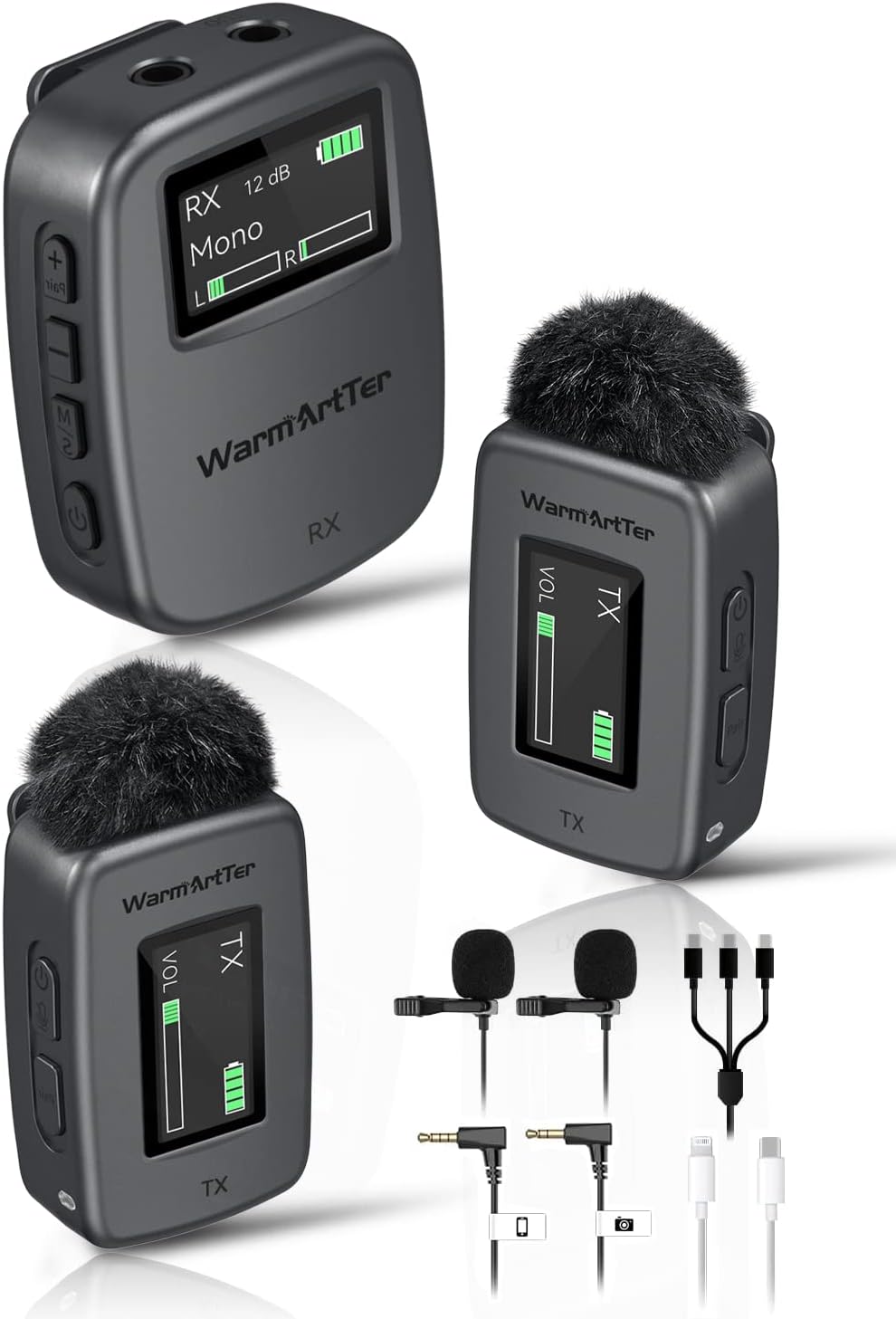 Amazon.com: warmartter 2.4G Wireless Lavalier Microphone, Dual Lavalier ...