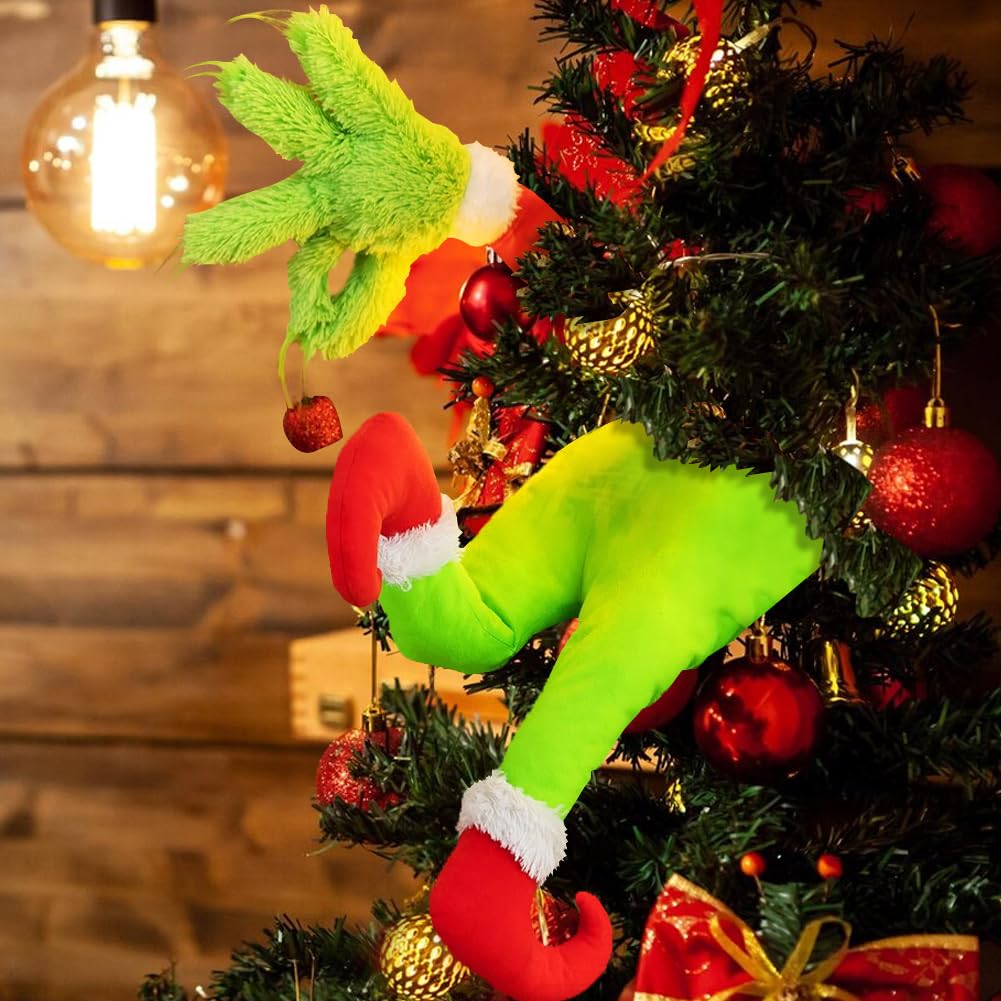 Green Body Tree Decorations for Christmas,Green Stuffed Arms Legs Plush ...
