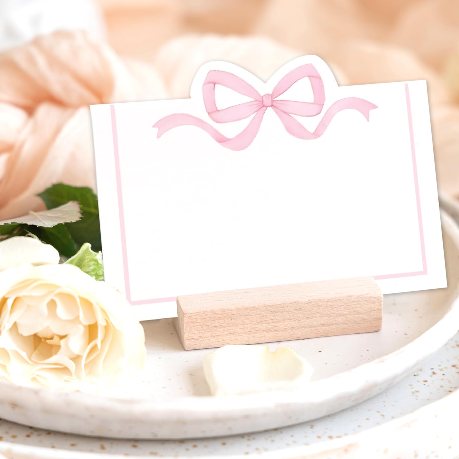 Folding Card Tables 100Pcs Pink Bowknot Table Name Cards For Weddings ...