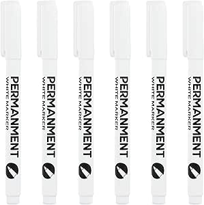 6pcs White Permanent Marker Pen, Waterproof White Ink White Paint Pen ...