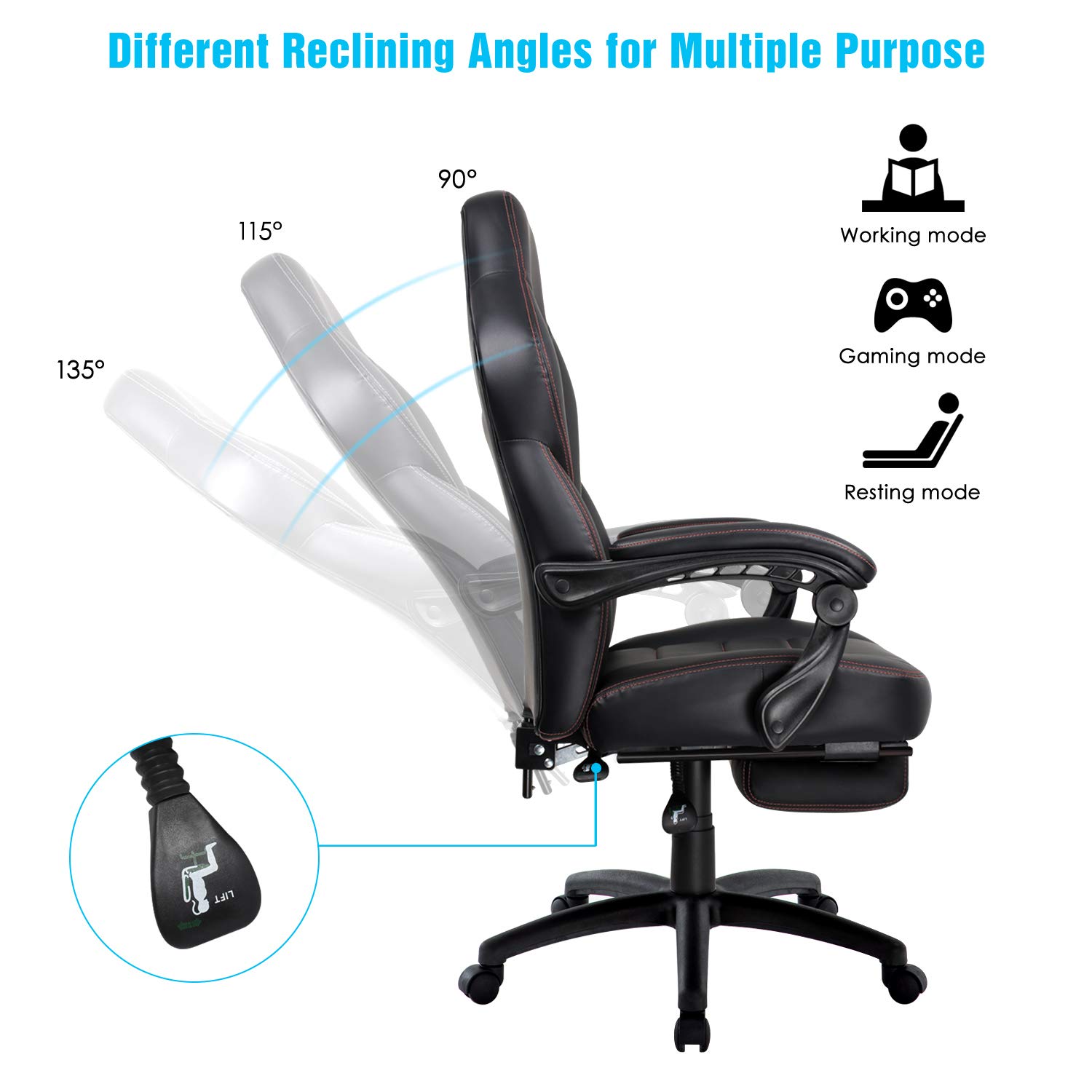 IntimaTe WM Heart High Back Leather Office Gaming Chair Black ...