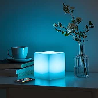 Amazon.com: 6-in Light Up Cubes, 16 RGB Color 4 Lighting Effect LED ...