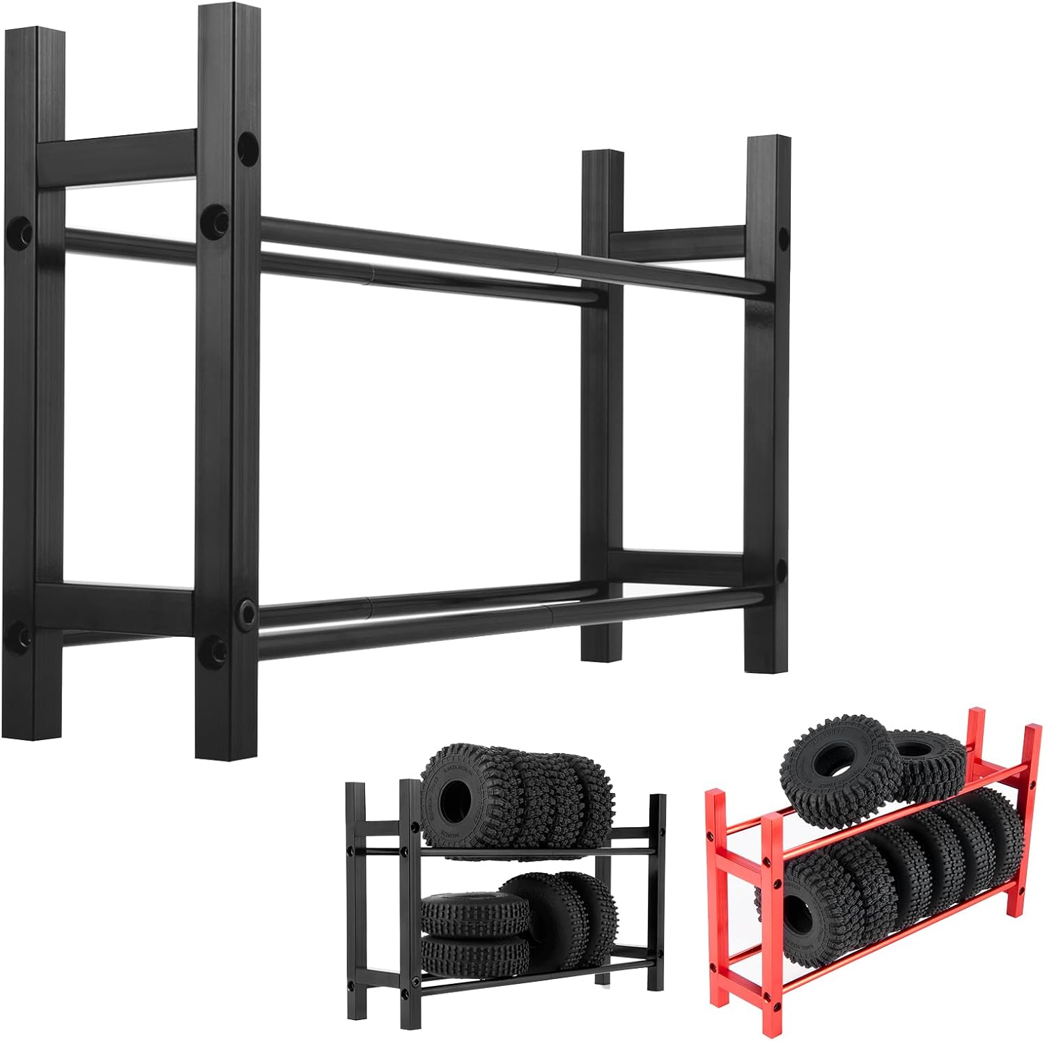 Amazon.com: RCHUBAM Aluminum Alloy Tires Rack Wheels Tyre Storage Shelf ...