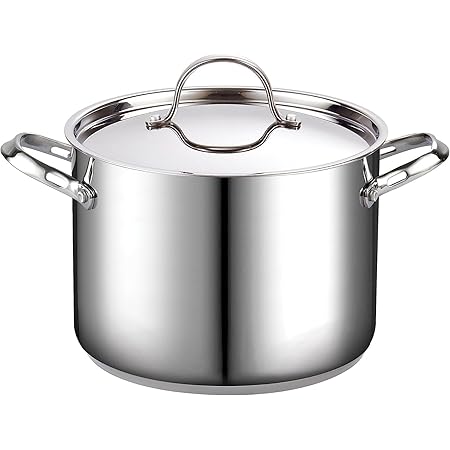 Amazon.com: Amazon Basics Stainless Steel Stock Pot with Lid, 8-Quart ...
