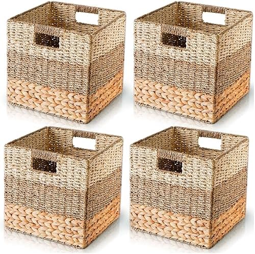 Amazon.com: CHI AN HOME 13x13 Storage Cube Bins, Wicker Storage Basket ...