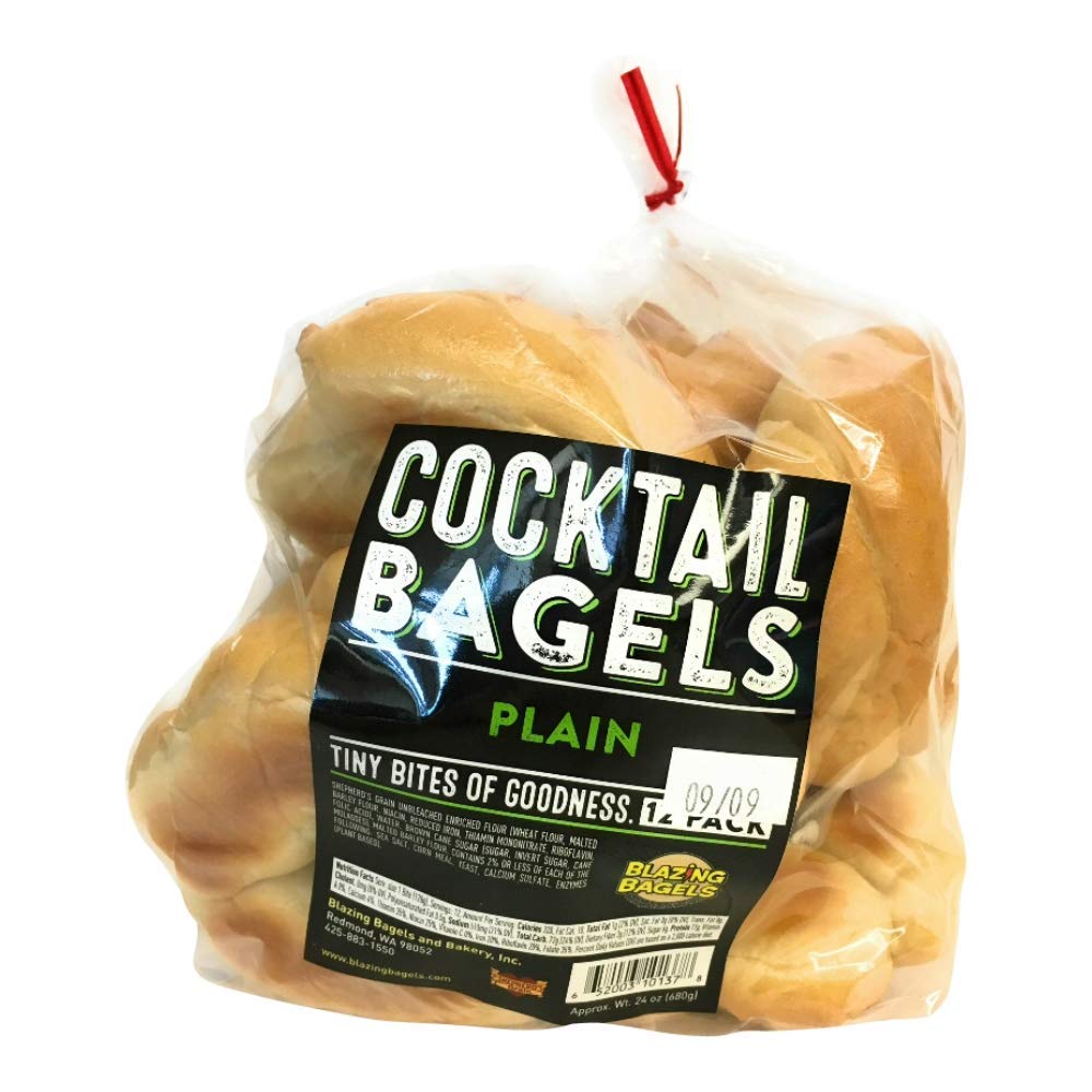 Amazon.com: BLAZING BAGELS 12 Pack Mini Plain, 12 CT : Grocery ...