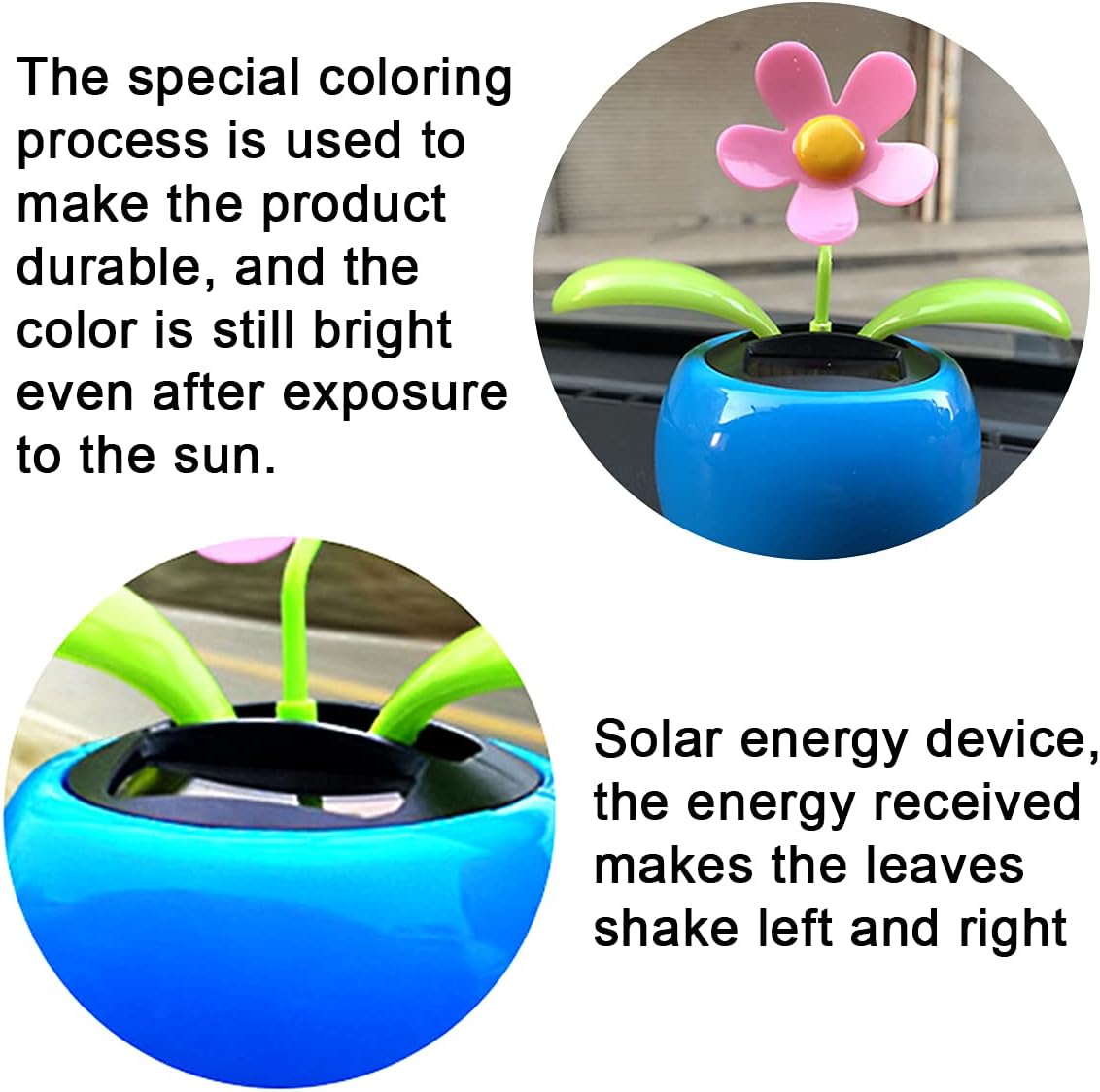 2Pcs Solar Dancing Flower,Solar Powered Flip Flap Flower, Plastic Solar ...