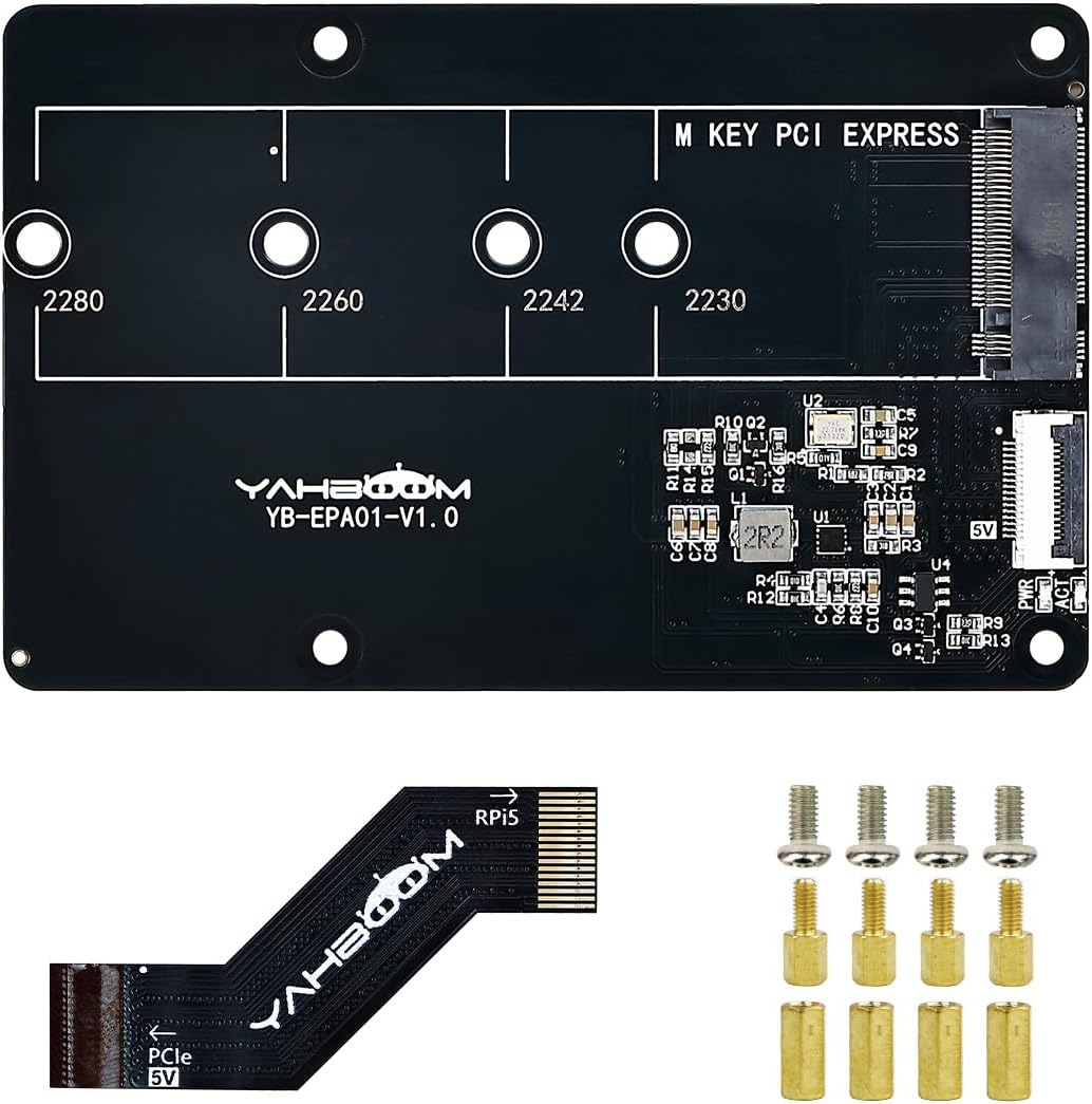 Amazon.co.jp: Freenove M.2 NVMeアダプター for Raspberry Pi 5 with 512GB SSD, M.2 HATアドオンボード, 固态ドライブ ...