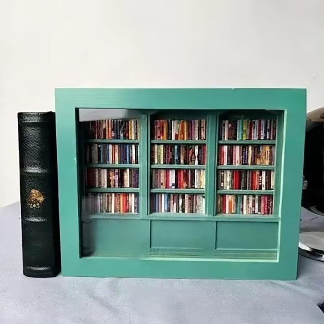 Amazon.com: Anxiety Bookshelf Tiny Miniature Library Display Cabinet ...