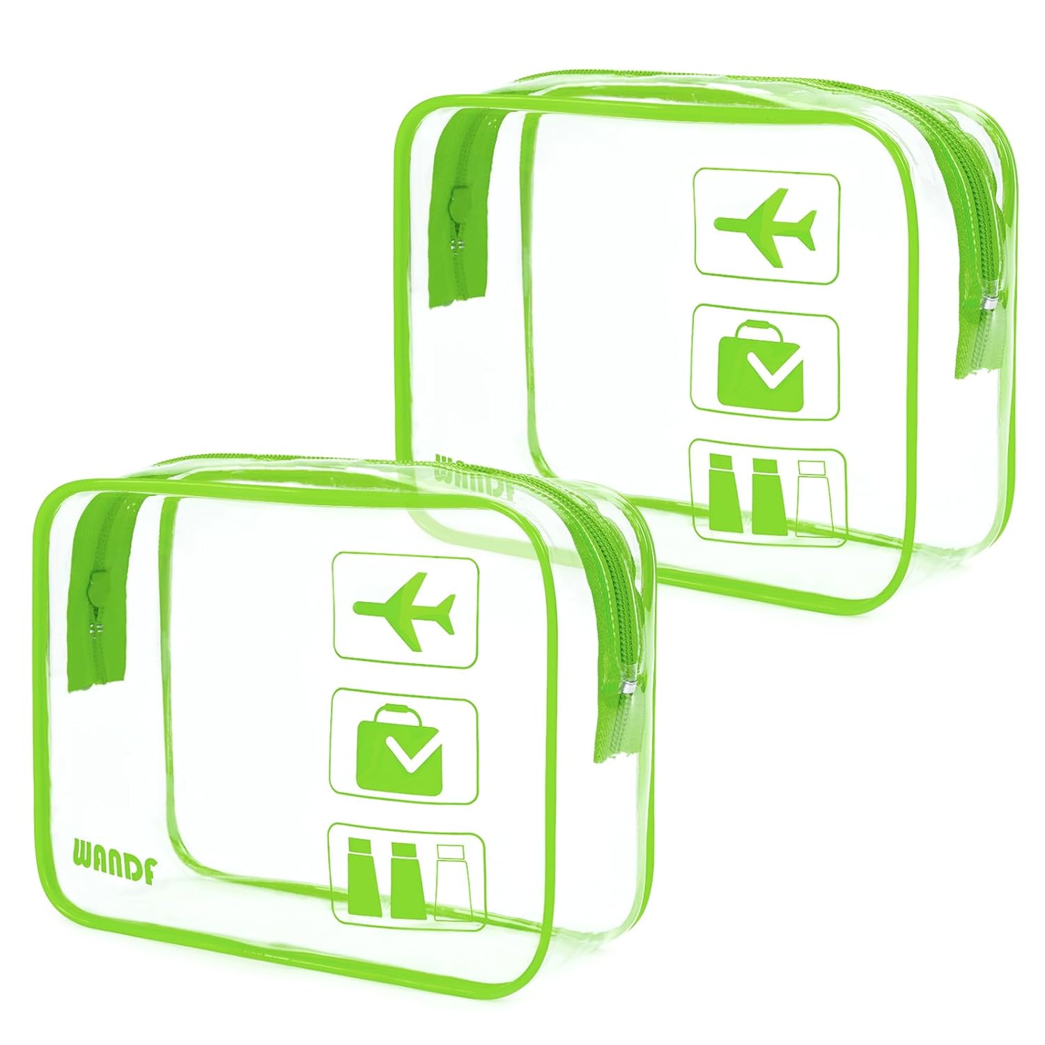 Amazon.com : WANDF TSA Approved Toiletry Bag, 2 Packs Travel Clear ...