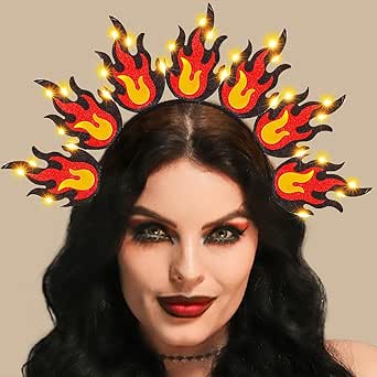 Amazon.com: BARTOSI Light Up Fire Headband Red Flame Headpiece Festival ...