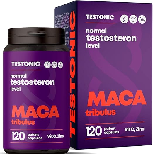 Testonic Maca Root Capsules - 120 Natural Black Maca Extract Powder ...