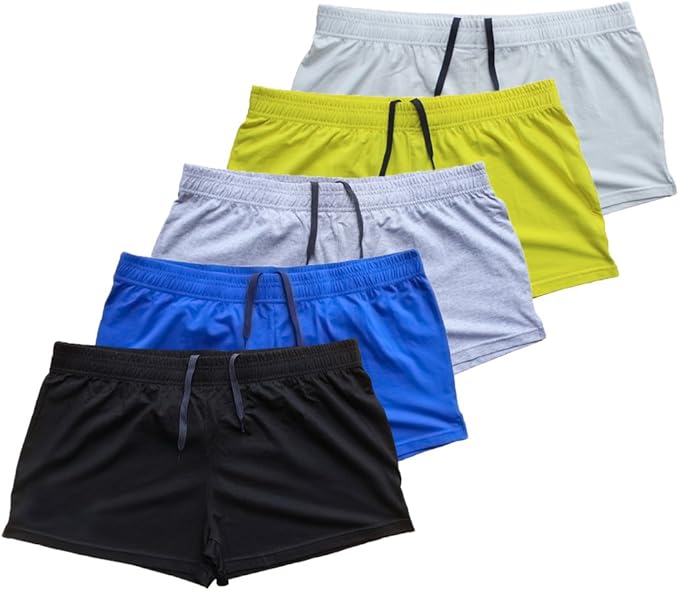 Muscle Alive Mens Bodybuilding Shorts 3" Inseam Cotton 5 Pcs Per Pack ...