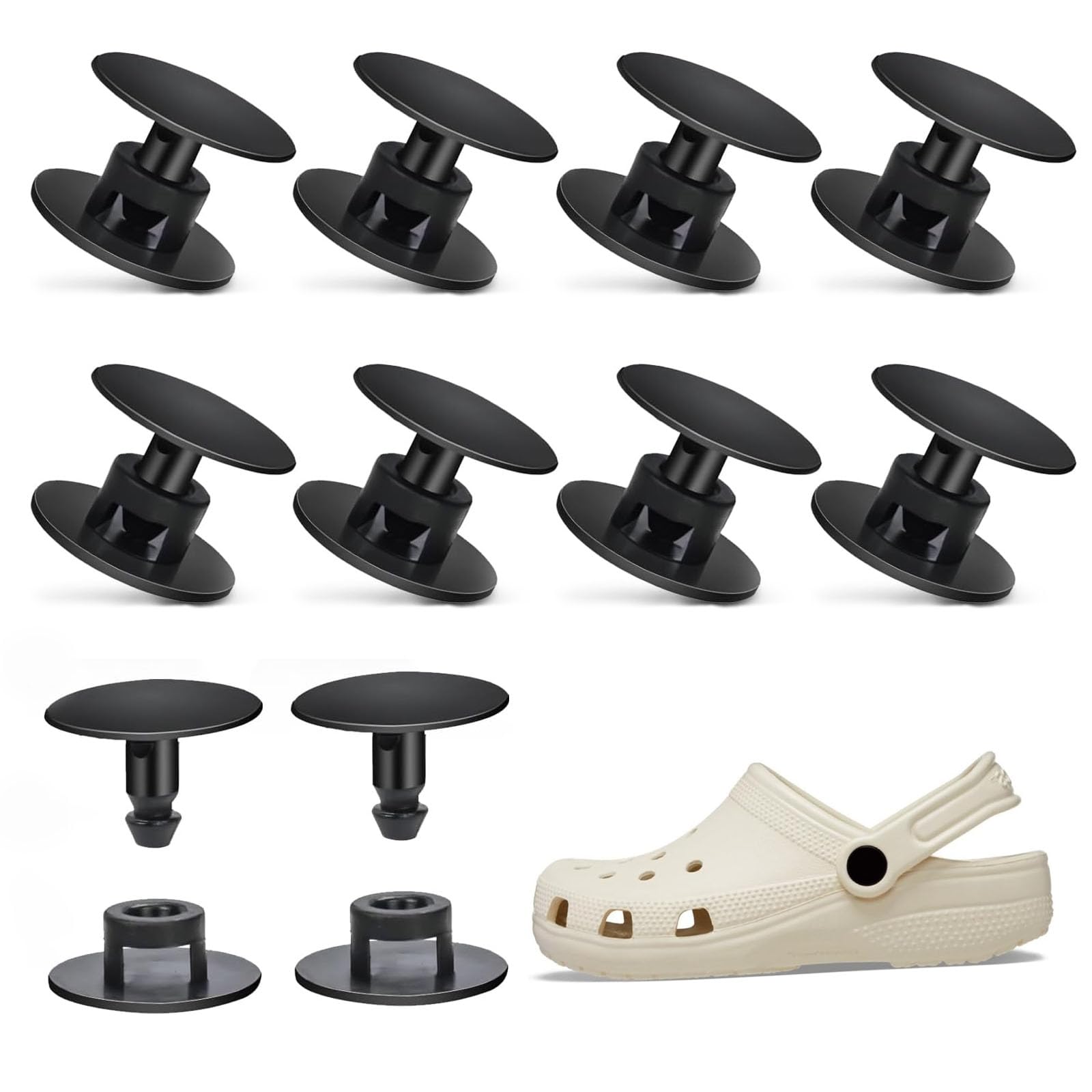 10 Pcs Plastic Rivets,Black Strap Rivets,16mm*14mm*10mm Push in Screw ...