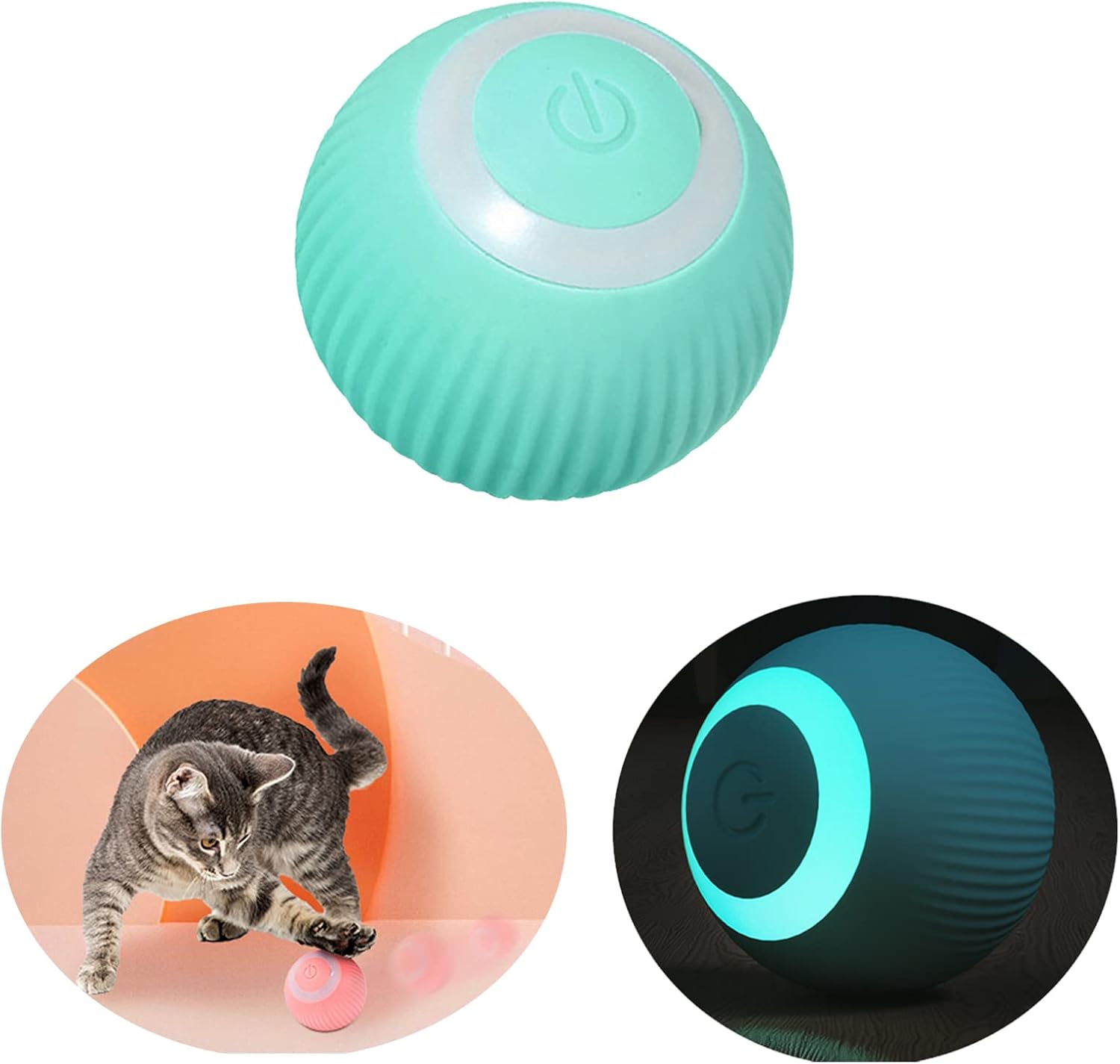 NIKJEBDF [Vorrat bereit] Katzenspielzeug Elektrisch Katzenball mit LED ...