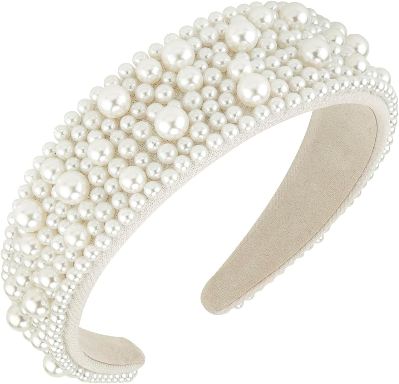 Amazon.com : Lusofie Pearl Headbands for Women Wide Hair Hoop Band ...