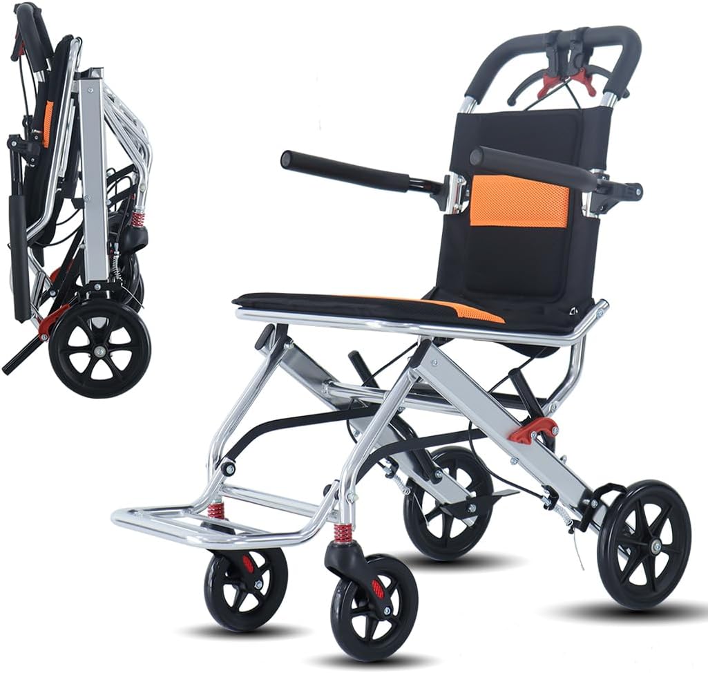 Amazon.com: Portable Folding Wheelchair Ultra-Light Wheelchair for The ...