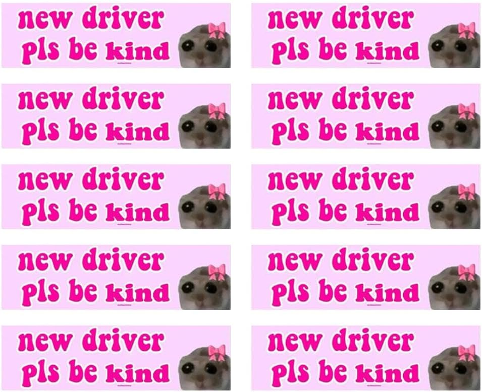 Amazon.com - WAGA New Driver Car Sticker,New Driver Pls Be Kind,Self ...