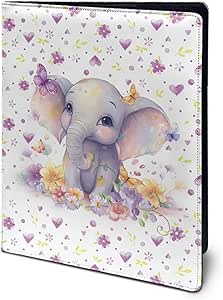 SEANATIVE Cute Elephant Portfolio Folder PU Leather Padfolio for Women ...