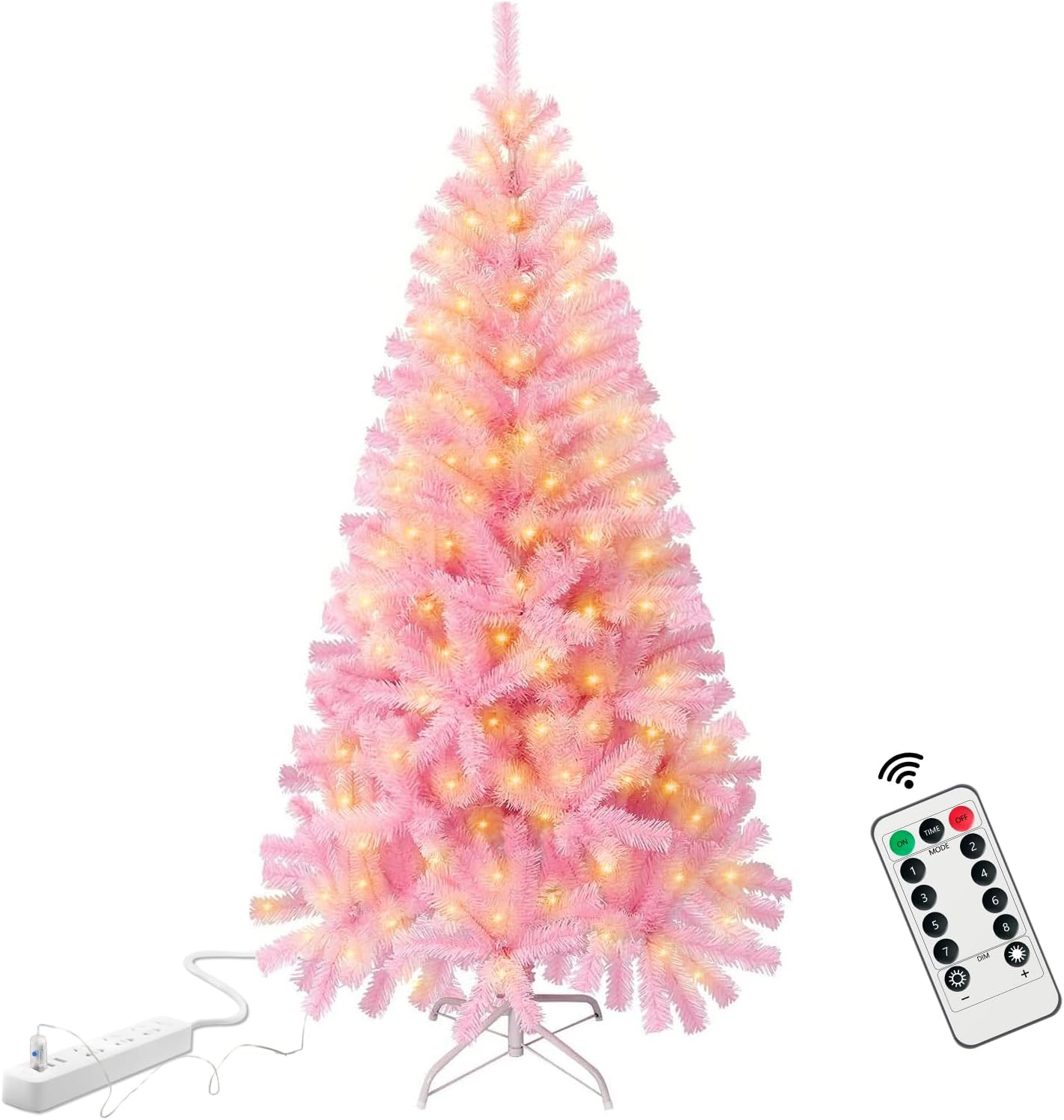 Amazon.com: 4.5ft Small Pink Christmas Tree - 120 LED Lights 350 Pink ...