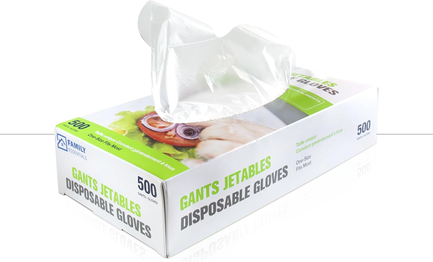 Family essentials 500 Pieces Disposable Gloves, Safe For Food Handling ...