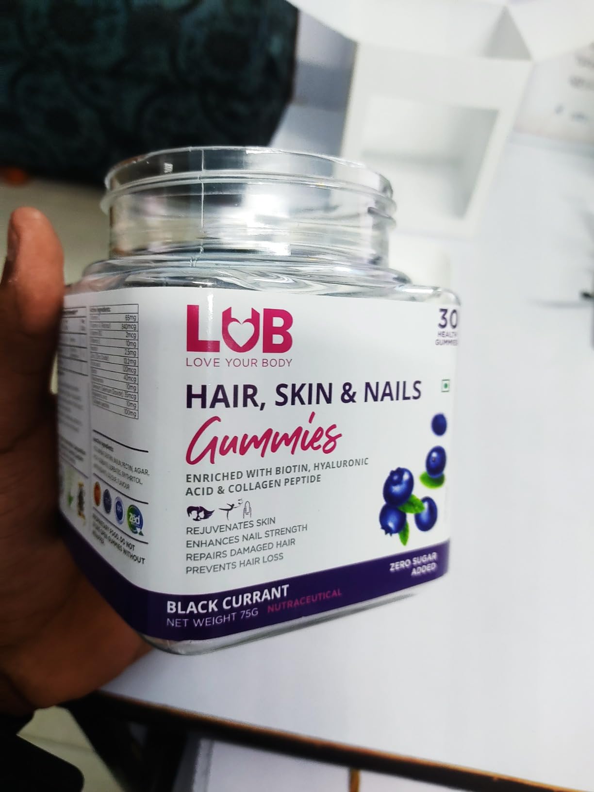 LUB Love Your Body Hair, Skin and Nail Gummies Enriched With Biotin ...