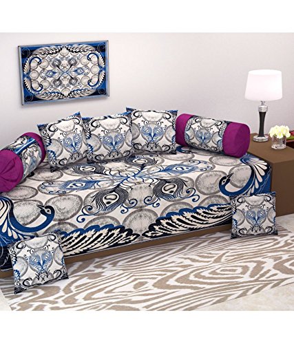 Diwan Set Premium 8 Piece 500 TC Chenille$ Jute Diwan Set by Laying ...