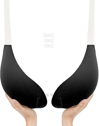 Sticky Bra Push up Strapless Bra for Big Busted DD BLK at Amazon Women ...