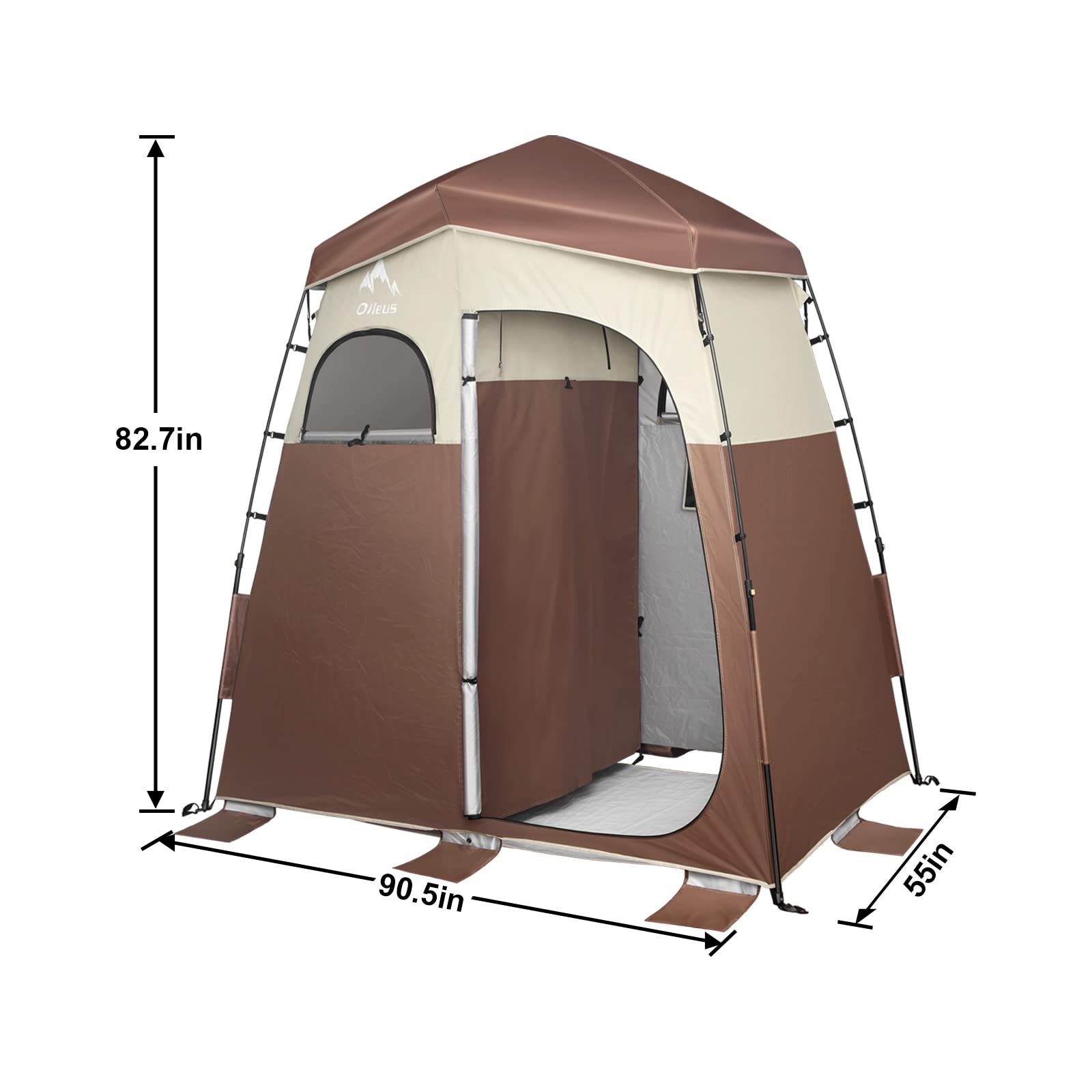 Snapklik.com : Oileus Pop Up Camping Shower Tent 2 Room, Oversize Space ...