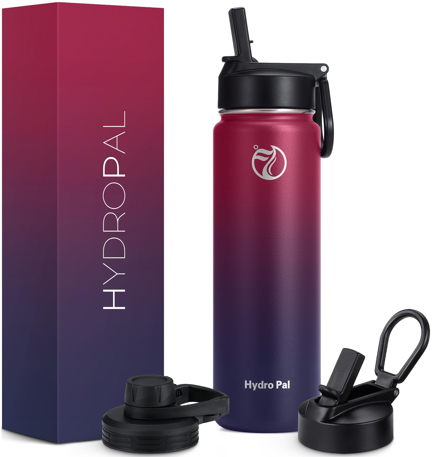 HydroPal Vacuum Insulated Stainless Steel Water Bottle, 1200ml/1000ml ...