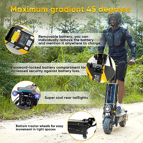 Moradven Adult Electric Scooter 11 Inch 6000w High Power Dual Drive
