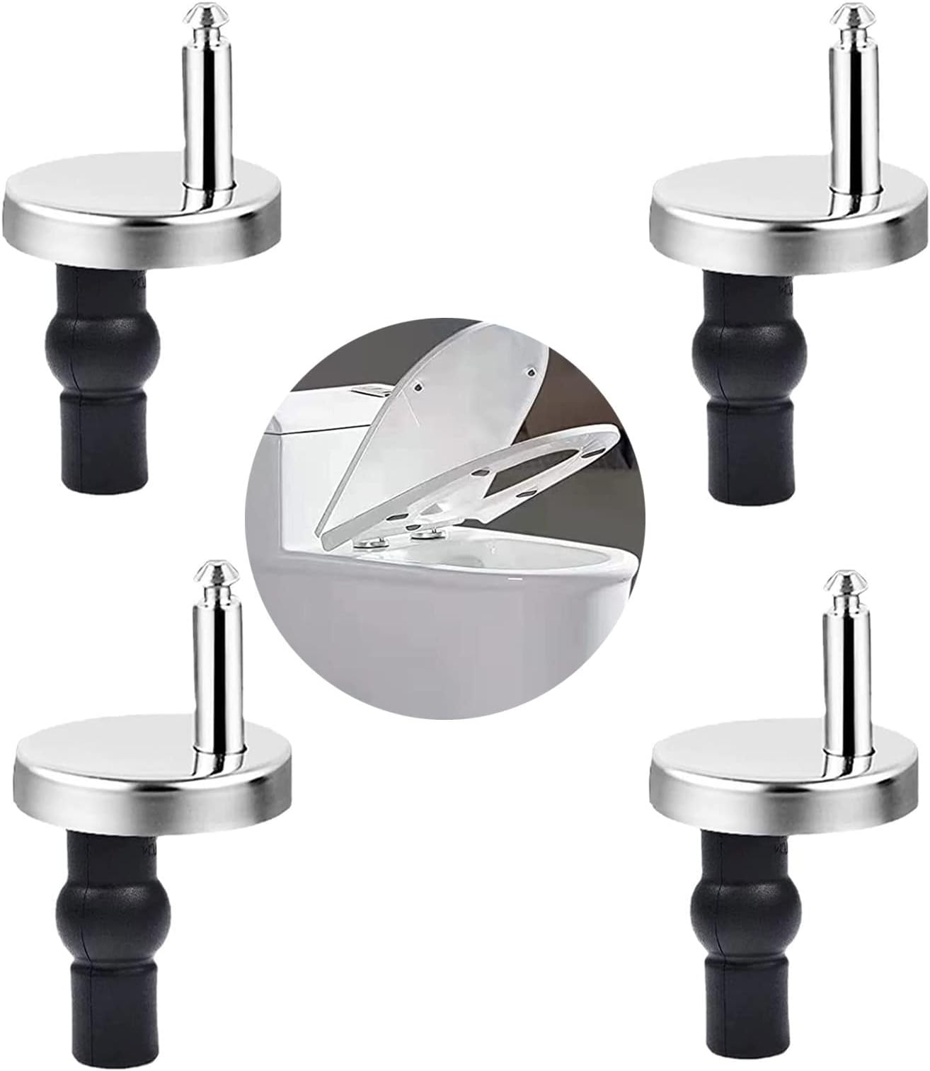 ziyue 4 Pack Universal Toilet Seat Fixing Kit, Toilet Seat Hinges ...
