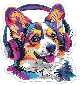 Amazon.com - DJ Welsh Corgi Dog Sticker - Waterproof Vinyl Decal for ...