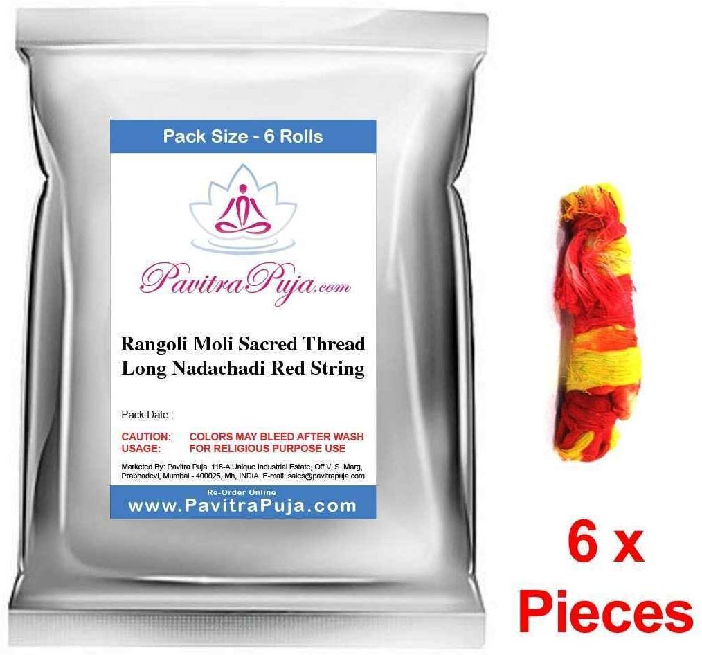 Pavitra Puja Rangoli Moli Long Nadachadi Red Holy String Hindu ...
