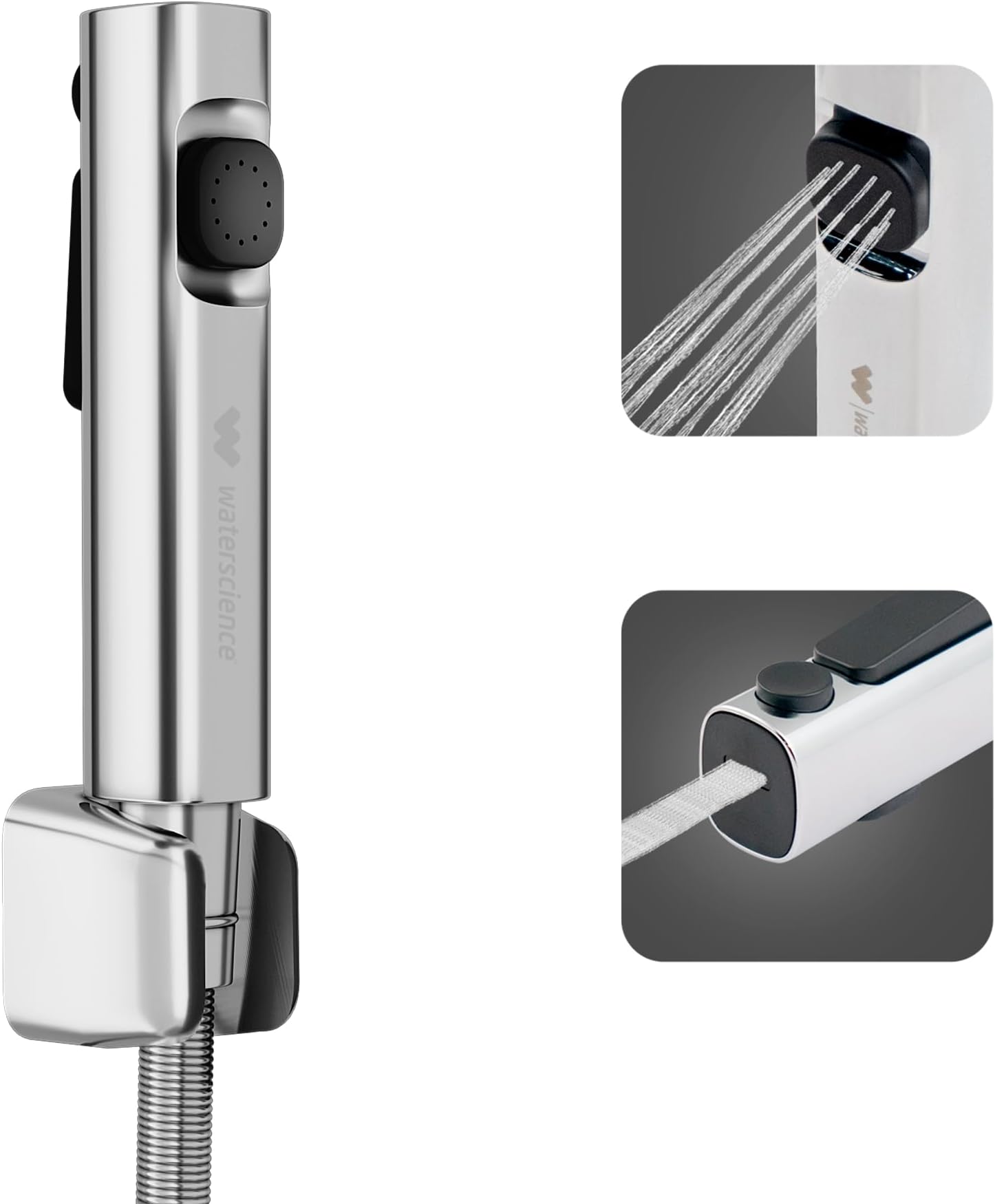 Jaquar ALD-CHR-563 PVC Hand Shower With Tube & Wall Hook, Silver ...