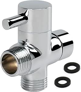 1/2 Brass T-Valve Adapter Attachment for Toilet Bidet Sprayer with Shut ...
