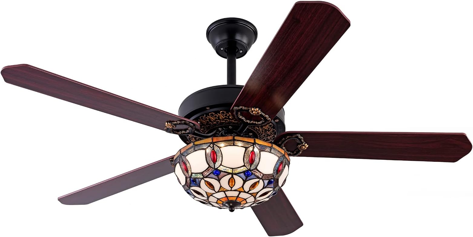 Warehouse of Tiffany CFL-8284BL Ceiling Fan, 52", Black - Amazon.com