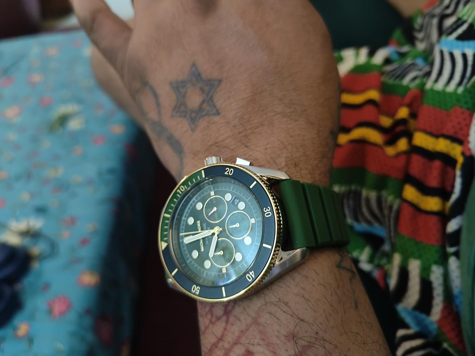 Michael Kors Maritime Green Quartz Silicone Watch MK9214 : Amazon.in ...