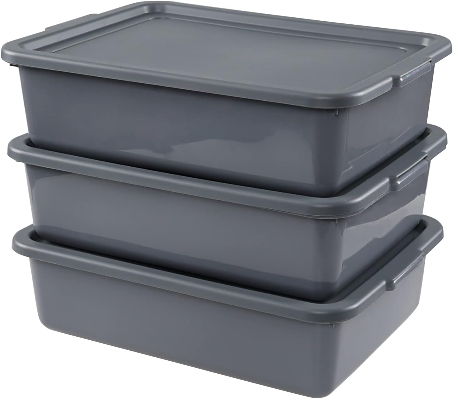 Amazon.com: Ggbin 13 L Commercial Bus Tub with Lid, 3 Packs, Grey ...