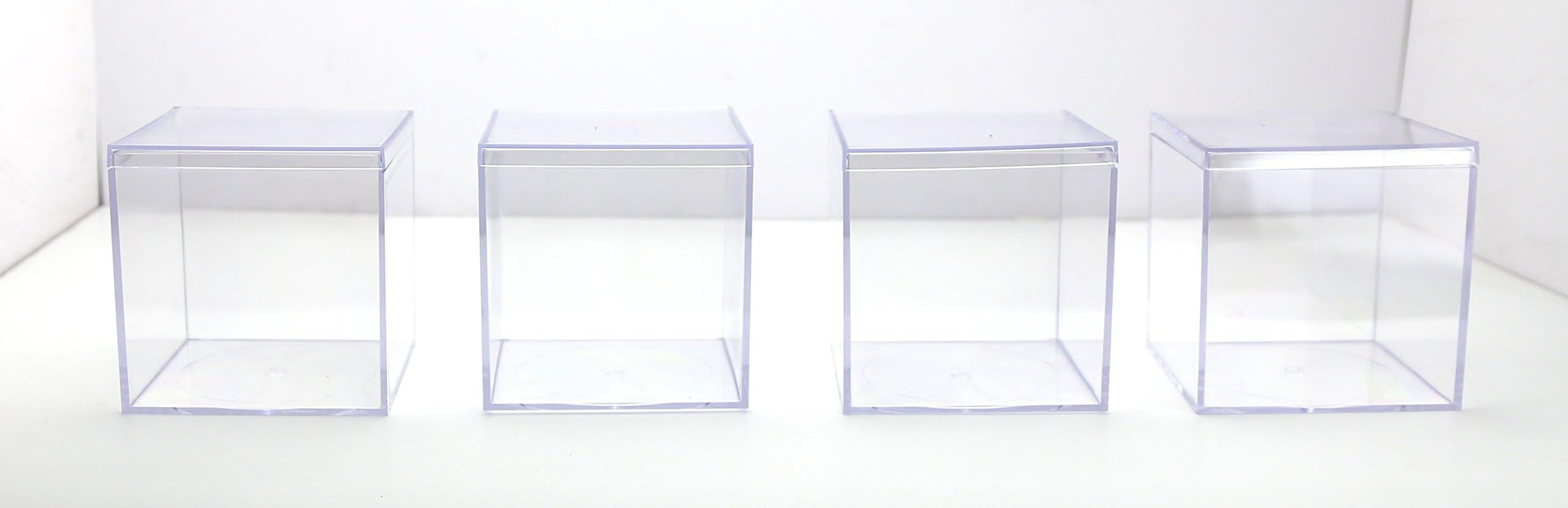 Amazon.com: Clear Plastic Box Cube - 4" Square X 4" Tall - 4 Pieces Per ...