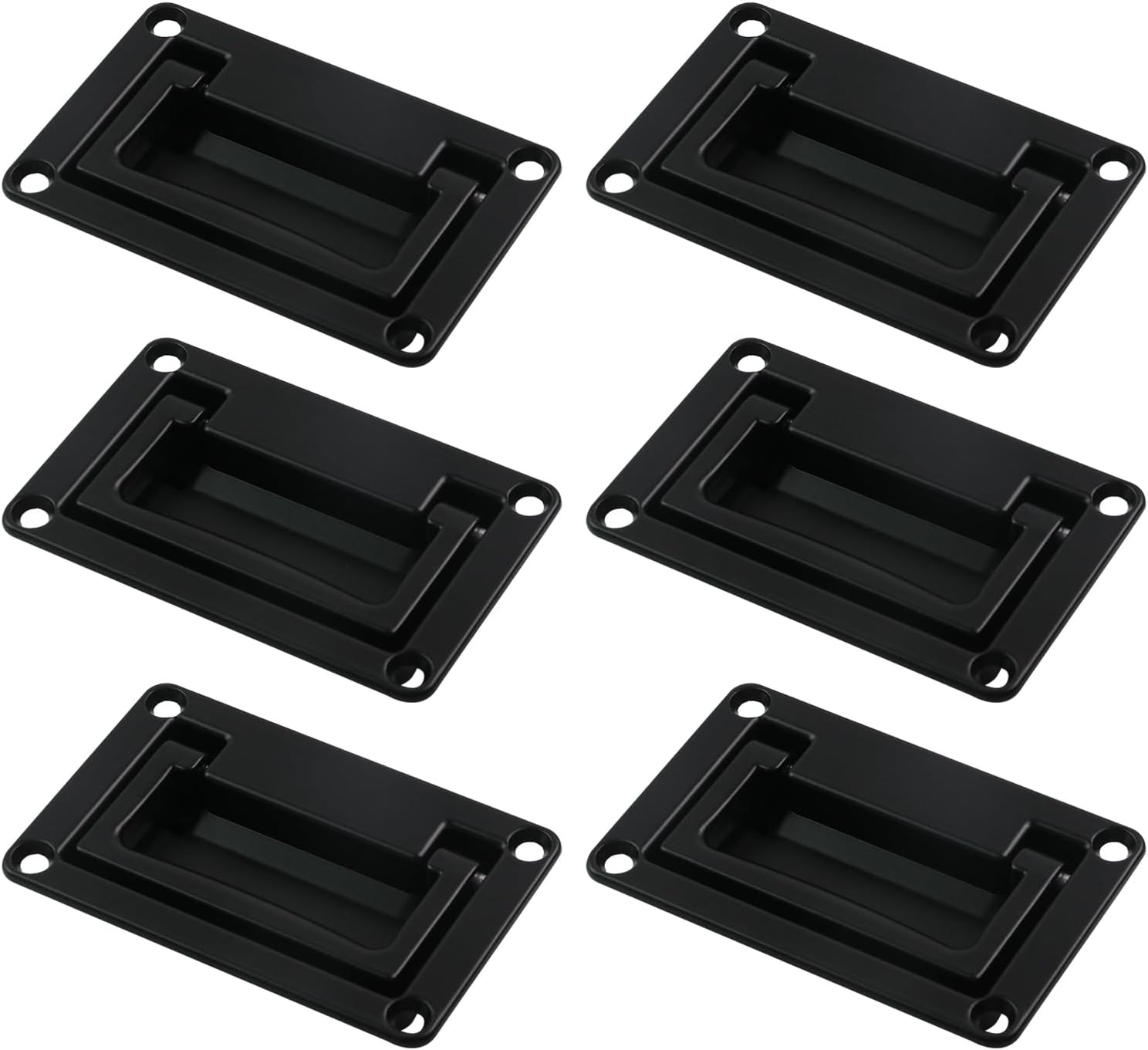 Tsnamay 6Pcs Black Recessed Pull Handle,Zinc Alloy Flush Lift Recessed ...