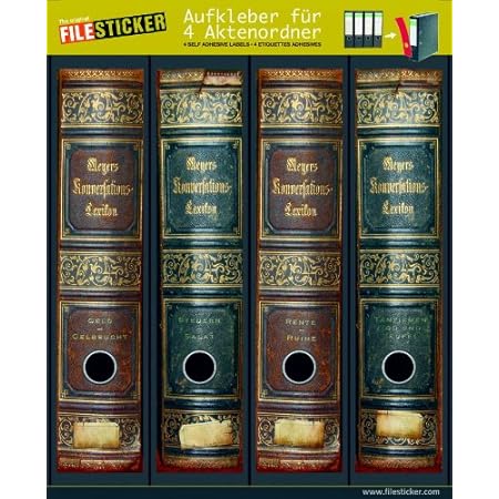 File Sticker - Design Etiketten - Motiv Meyer's Lexikon - für 4 breite ...