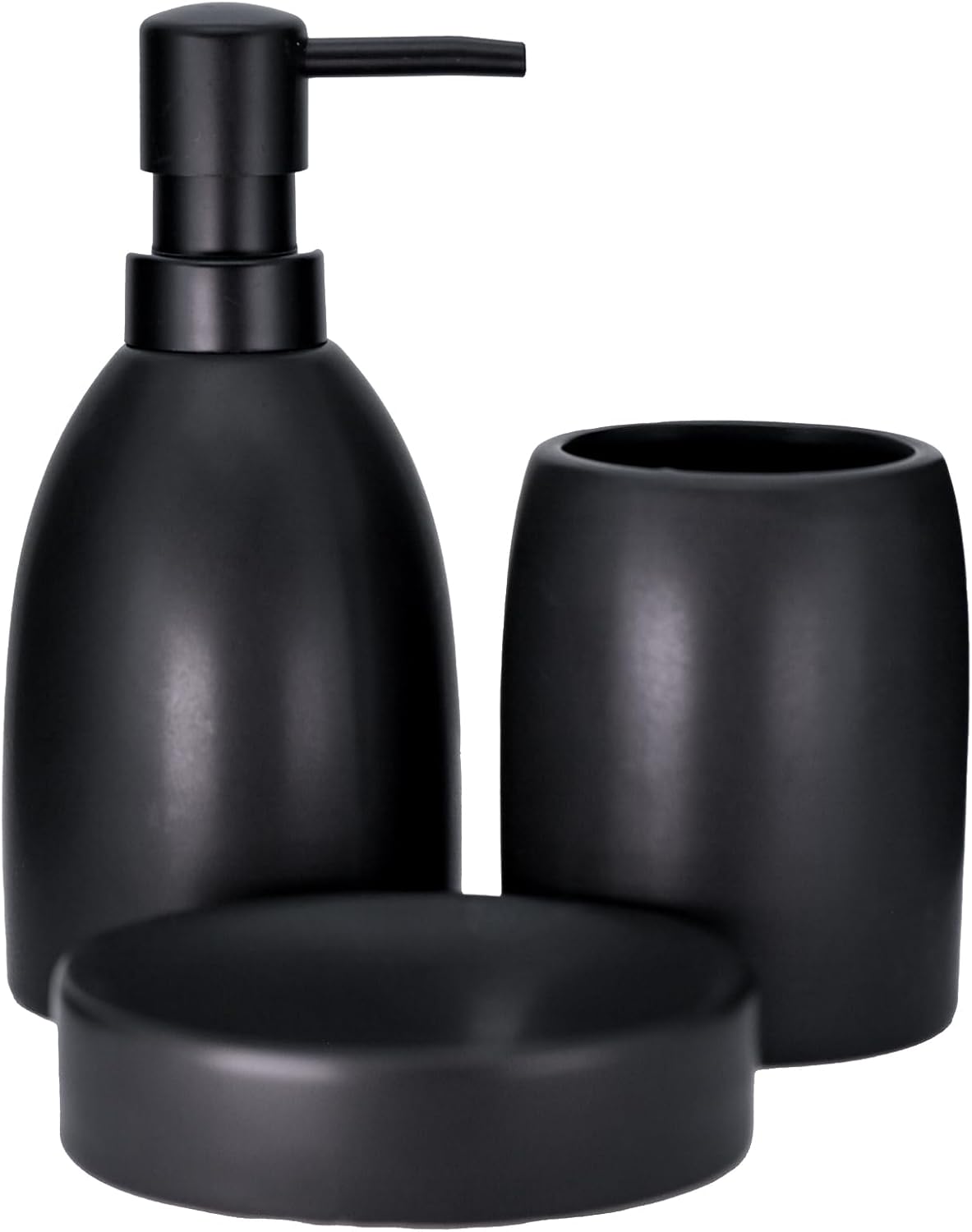 Tuut, Linha Porcelana, Jogo com 3 peças para Banheiro Onix, Preto ...