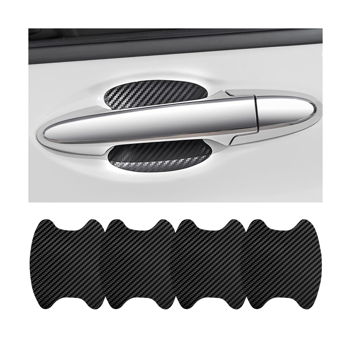 Amazon.com: KHGUZ 4PCS Car Door Handle Protector, Carbon Fiber Anti ...