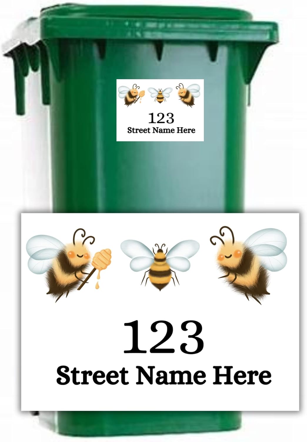 4 x Wheelie Bin Stickers, Personlised Garden Street and number fun ...