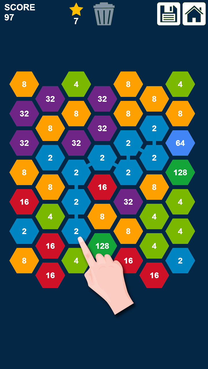 2048 Connect n Merge Hexagons: Match 3 Hexa Merge Puzzle - App on ...