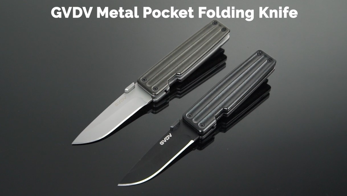 Watch GVDV Metal Pocket Folding Knife - 7Cr15 Stainless Steel Survival ...