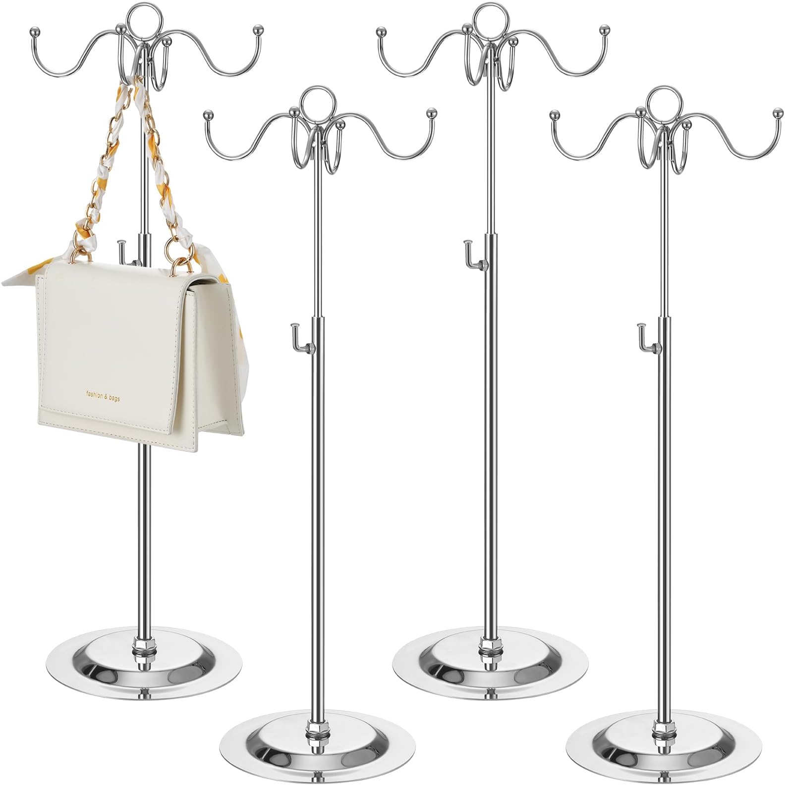 Amazon.com: Menkxi 4 Pcs Metal Adjustable Height Purse Display Stands ...