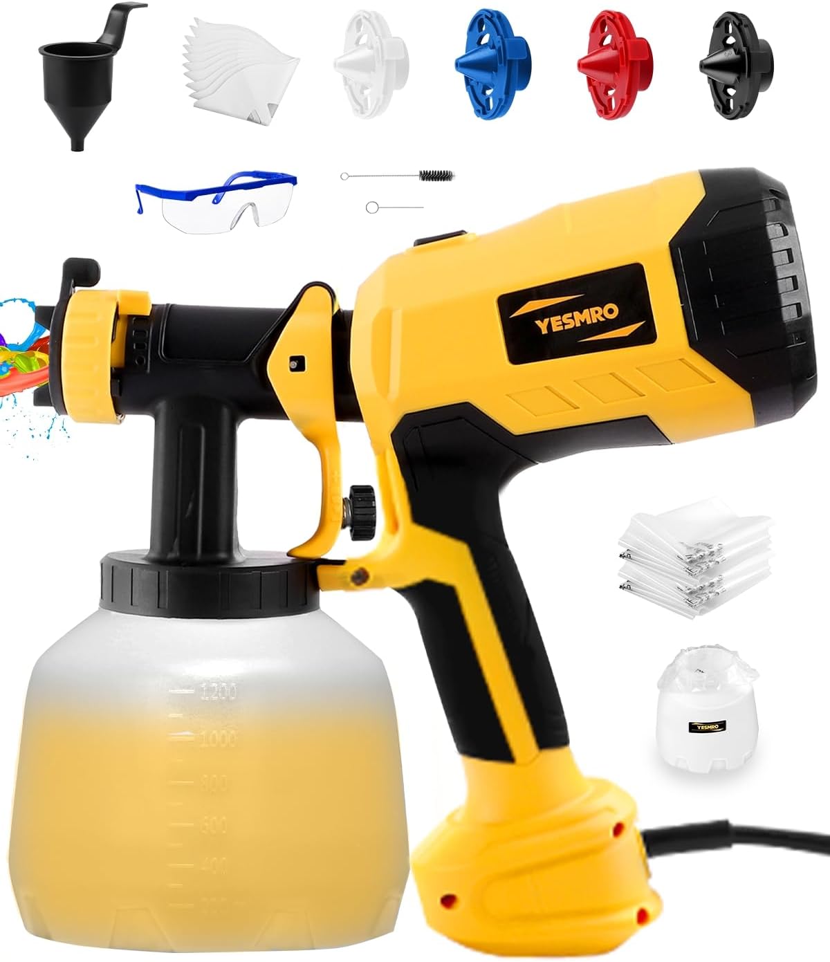 Amazon.com: Paint Sprayer,700W HVLP Spray Paint Gun with Cleaning ...
