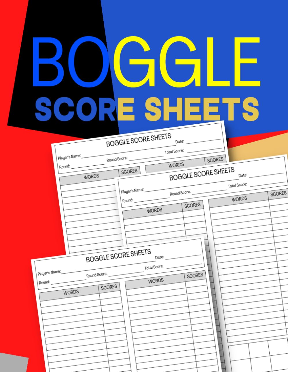 Boggle Score Sheets: Cute Scorebook For Boggle Players and Lovers ...